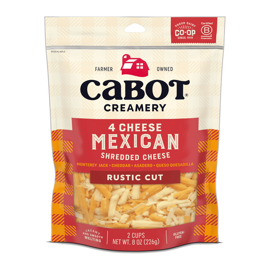4 Cheese Mexican Shredded Cheese Rustic Cut – Cabot Creamery